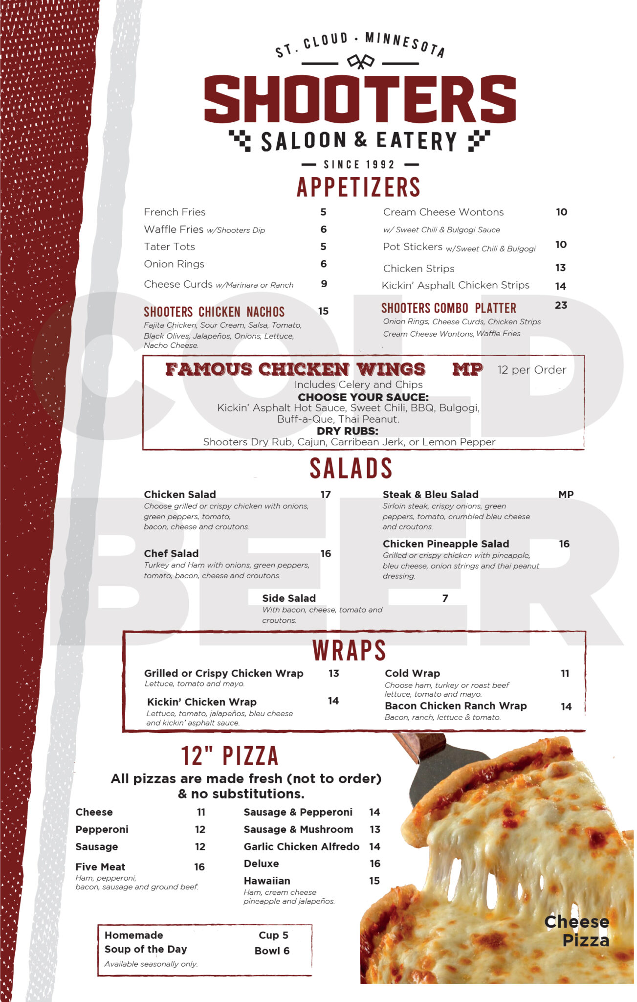 MENU – Shooters Saloon and Eatery